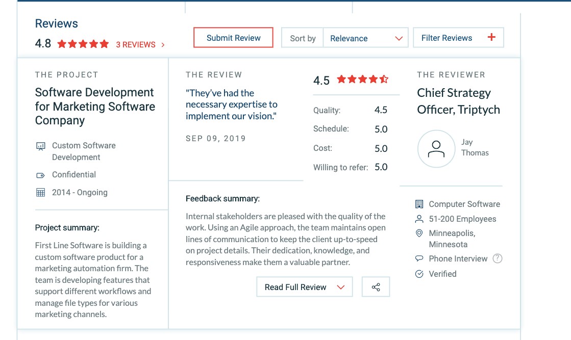 First Line Software Among 1000 Best B2B Service Providers